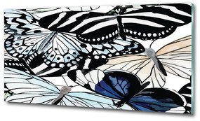 Wallmuralia Foto obraz fotografie na skle Motýli a květiny 100x50