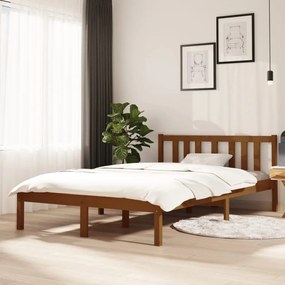 Rám postele medově hnědý masivní dřevo 120 x 200 cm - Default Title