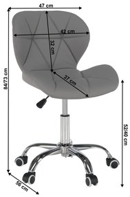 Kancelářská židle NOMI - kov, ekokůže, šedá / chrom