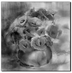 Obraz na plátně - Akvarel, kytice máků, reprodukce- čtverec 3270QA (50x50 cm)
