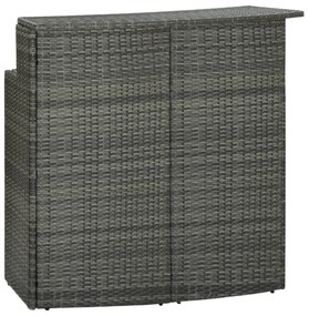 Zahradní barový stůl šedý 120 x 55 x 110 cm polyratan 313469