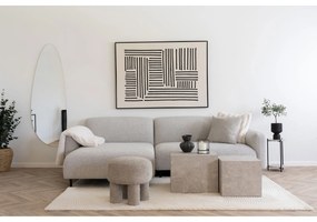 House Nordic Šedá rohová pohovka SALVADOR s lenoškou vlevo 265cm 1301366
