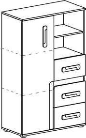 Casarredo - Komfort nábytek Dětská komoda APETTITA 6 antracit/tyrkys