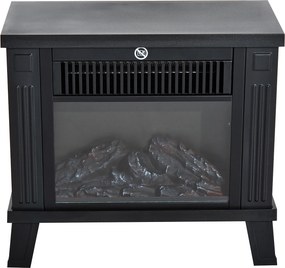 HOMCOM elektrický krb elektrická kamna stojící krb s efektem plamene 6001200W kov černý 34x17x31 cm pro příjemné večery |