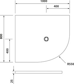 Polysan FLEXIA 100 x 80 x 2,5 cm 91241 sprchová vanička s možností úpravy rozměru levá