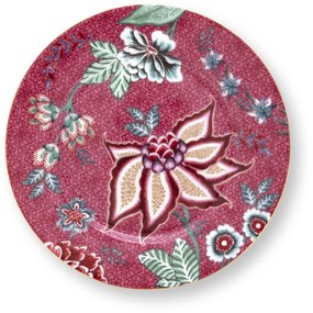 Pip Studio Flower Festival malý talířek Ø17cm, tmavě růžový (Holandský tenkostěnný porcelán, malý talířek 17cm)