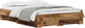 Rám postele Staré dřevo 140 x 190 cm Kompozitní dřevo 3333972