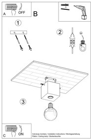 Stropní svítidlo v přírodní barvě 10x10 cm Gabi – Sollux
