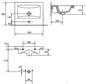 Cersanit COMO - skříňkové umyvadlo 50cm, K32-002-BOX