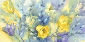 Obraz akvarelové žluté tulipány Varianta: 100x50