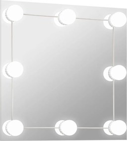 Nástěnné zrcadlo s LED osvětlením čtvercové sklo 3078635