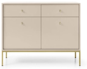 Komoda Mono II 104 cm se zásuvkami béžová/zlatá