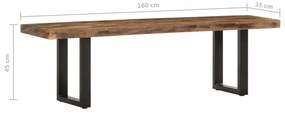 Lavice masivní recyklované dřevo / ocel Dekorhome 110 cm