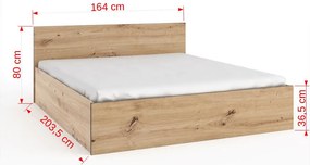 ADRK Furniture Dvoulůžková postel s roštem POLA 13 ADRK-B-POL-13-ART