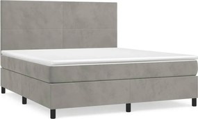 Box spring postel s matrací světle šedá 160x200 cm samet 3142911