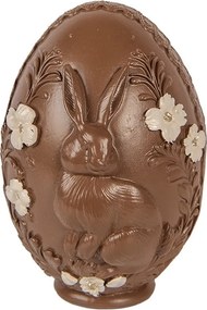 Čoko vajíčko s králíčkem a květy Happy Easter - Ø 9*13 cm