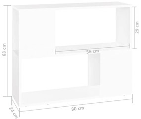 TV stolek bílý 80 x 24 x 63 cm kompozitní dřevo