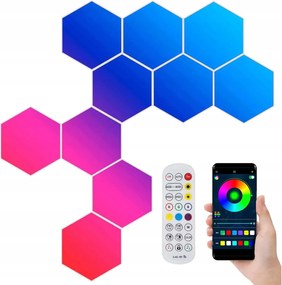 Lampa Hexagon Medová Plástev Rgb Led Usb Aplikace Spojování Světel 10 Pcs