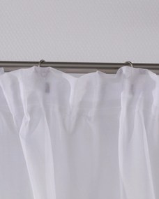 Záclony Lily 2 ks s krajkou, krátké barva bílá látka poloprůhledná, lesklé