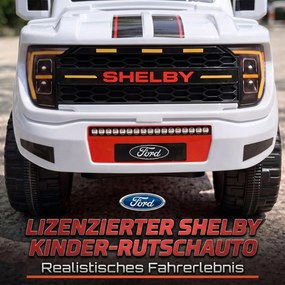 AIYAPLAY odrážedlo pro malé děti, dětské auto Shelby s zadním košem, otevírací kapotou, pro věk 18–72 měsíců, bílé