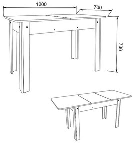 Jídelní stůl rozkládací ARESTIN bílá
