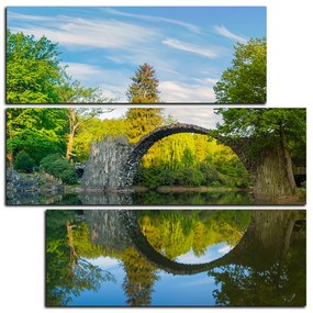 Obraz na plátně - Most v parku v Kromlau - čtverec 3246D (105x105 cm)