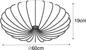 Chytré stropní svítidlo bílé hedvábí 60 cm 5-světel vč. 5 Wifi P45 - Plu