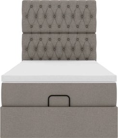 Osmanský rám postele s matrací taupe 80x200cm textil 3313199