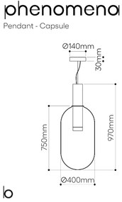 Luxusní závěsné svítidlo Bomma Phenomena, capsule Barva skla: Mint, Barva montury: Zlatá
