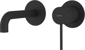 Sapho Sapho, ULTRASAN 2-prvková podomítková umyvadlová baterie, hubice 16cm, černá mat, UT118VB