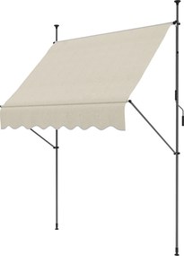 Outsunny Volně stojící manuální zatahovací markýza 2W x 1,2D x 2,1-3H m s nastavitelným sklonem pro balkon bez vrtání otvorů, hliník, kov, polyester,