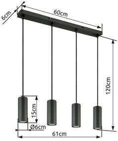 Globo 57918-4H - Lustr na lanku JAMES 4xGU10/25W/230V