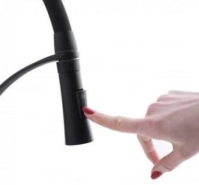 Erga Zefir, vysoká dřezová baterie s elastickým ramenem h-430, černá matná, ERG-YKA-BZ.ZEFIR-BLK