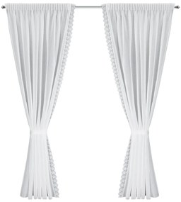 ZÁCLONA NA PÁSCE SUZAN, SADA 2KS 140X270 CM BÍLÁ