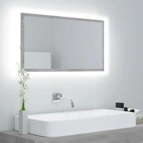 vidaXL LED koupelnové zrcadlo 80 x 8,5 x 37 cm akrylové [804928] Barva: Betonová šedá