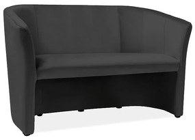 Pohovka Cuba Velvet, dvojsedák, černá