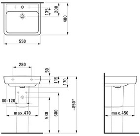 LAUFEN PRO A umyvadlo 55 x 48 cm, H8189510001041