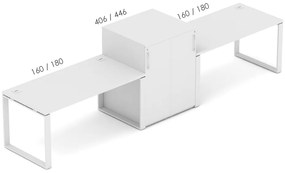 NABYTEK-DESIGNOVY.CZ - DEBZ17O - Kancelářská sestava EPIC Z17 O, volitelná délka stolů 160/180cm, dub/černá