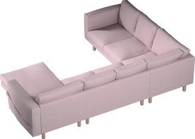 Potah na pohovku IKEA Norsborg rohová, 5-místná se šezlongem barva růžová látka pletený vzor