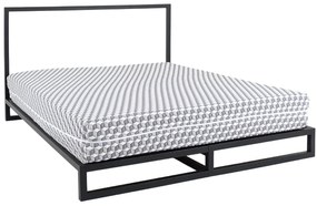 Nordic Design Černá kovová  dvoulůžková postel Agiama 180 x 200 cm