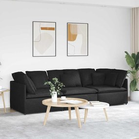 Modulární pohovka s polštáři textil černá 3321269