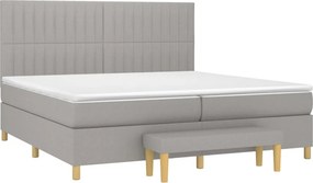 Box spring postel s matrací světle šedá 200 x 200 cm textil 3137341