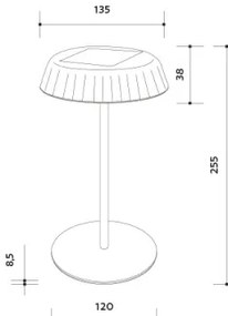 LED Stmívatelná solární nabíjecí stolní lampa VIVIEN LED/3W/5V 2700K IP54 černá