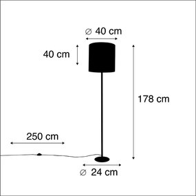 Stojací lampa botanická černá se zeleným stínítkem 40 cm - Simplo