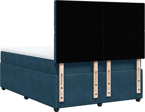 Box spring postel s matrací tmavě modrá 140x200 cm samet 3292374