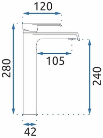 Umyvadlová baterie REA HASS vysoká černá mat
