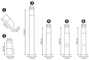 Venkovní svítidlo NEW YORK 1xE27/40W/230V IP44 antracit