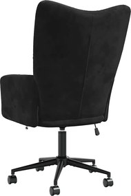 Relaxační křeslo černé samet 328178