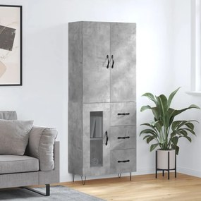 Skříň highboard betonově šedá 69,5x34x180 cm kompozitní dřevo,  3198101