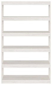 Knihovna / dělicí stěna bílá 100x30x167,5 cm masivní borovice - Default Title